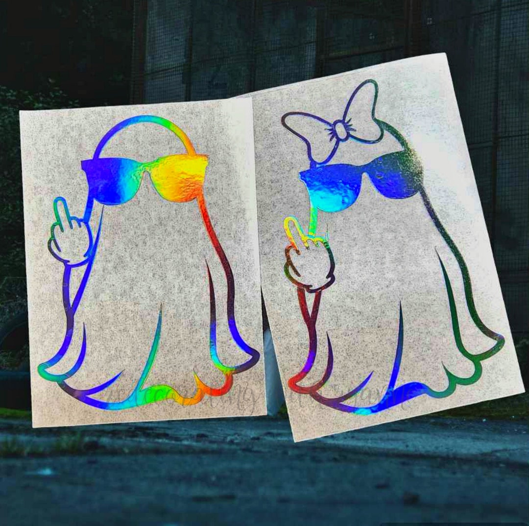 Mini Middle Finger Ghost Vinyl Decal Funny Mini Decal Sticker Hilarious ...