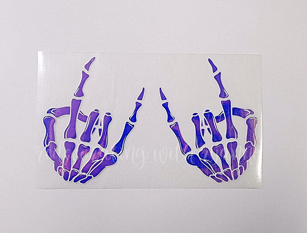 Double Rock Skeleton Hands Car Decal Premium Vinyl Decal Double Rock ...