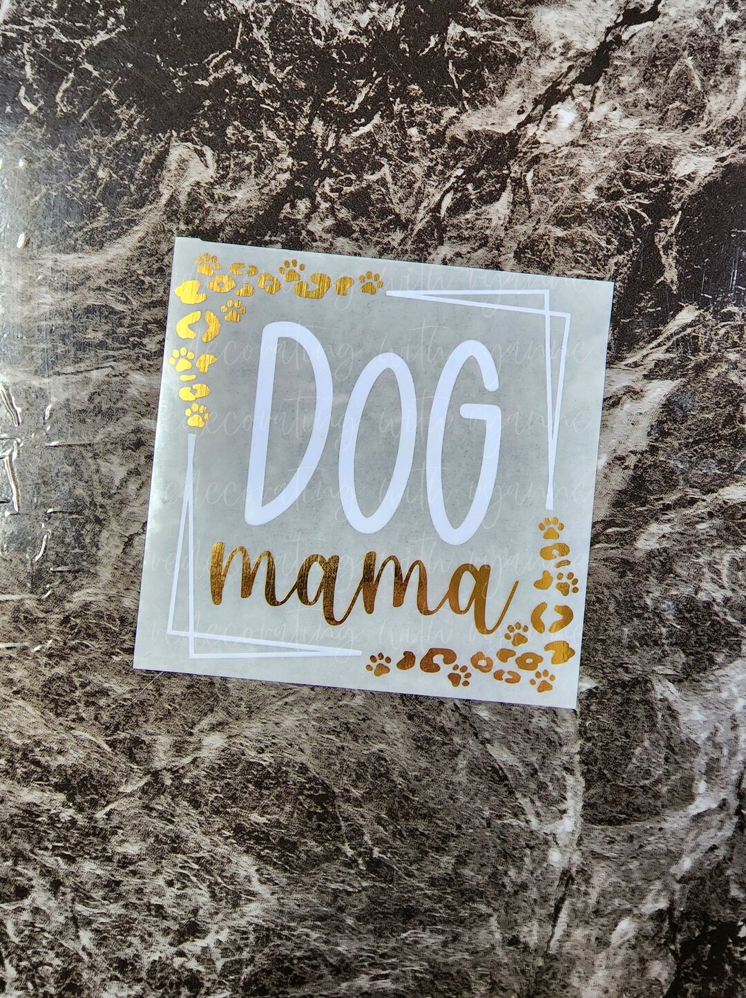 Dog Mama Cheetah Leopard Paw Print Dog Mom Car Decal Dog Mama Cheetah ...