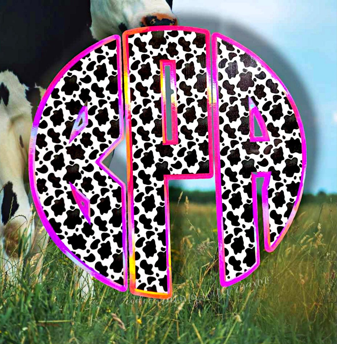 Custom Monogram Vinyl Decal || Pattern Vinyl Monogram Initials Decal ...