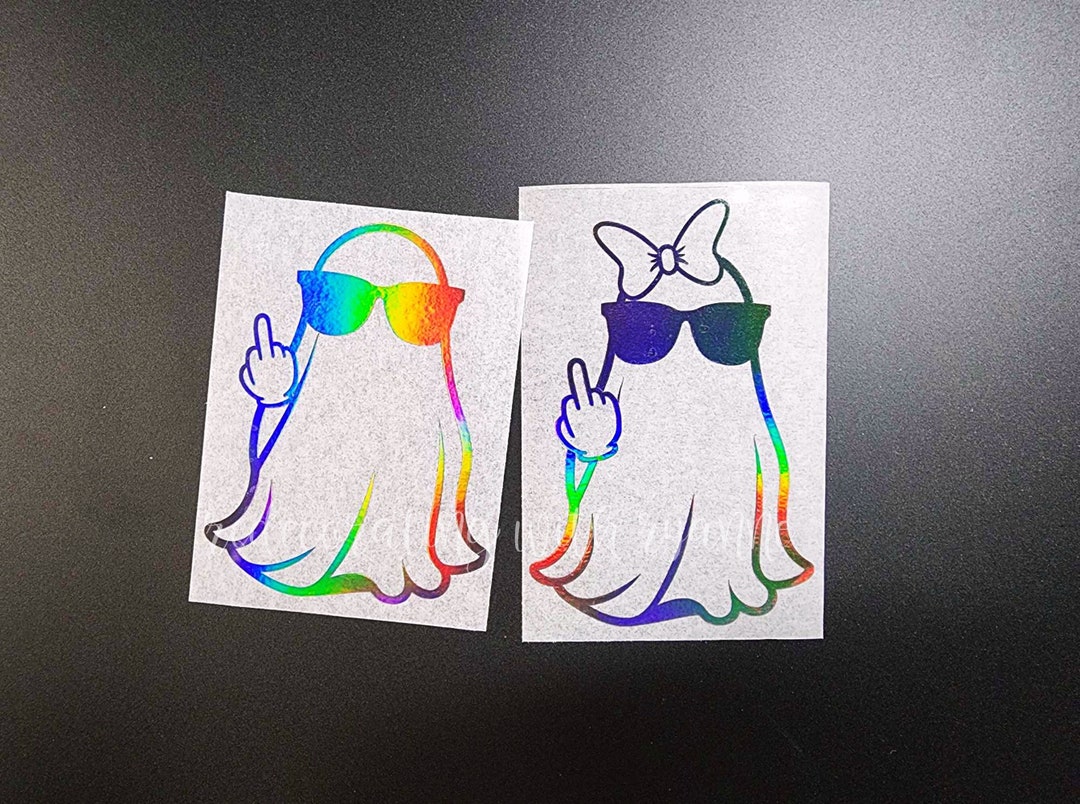 Mini Middle Finger Ghost Vinyl Decal Funny Mini Decal - Etsy