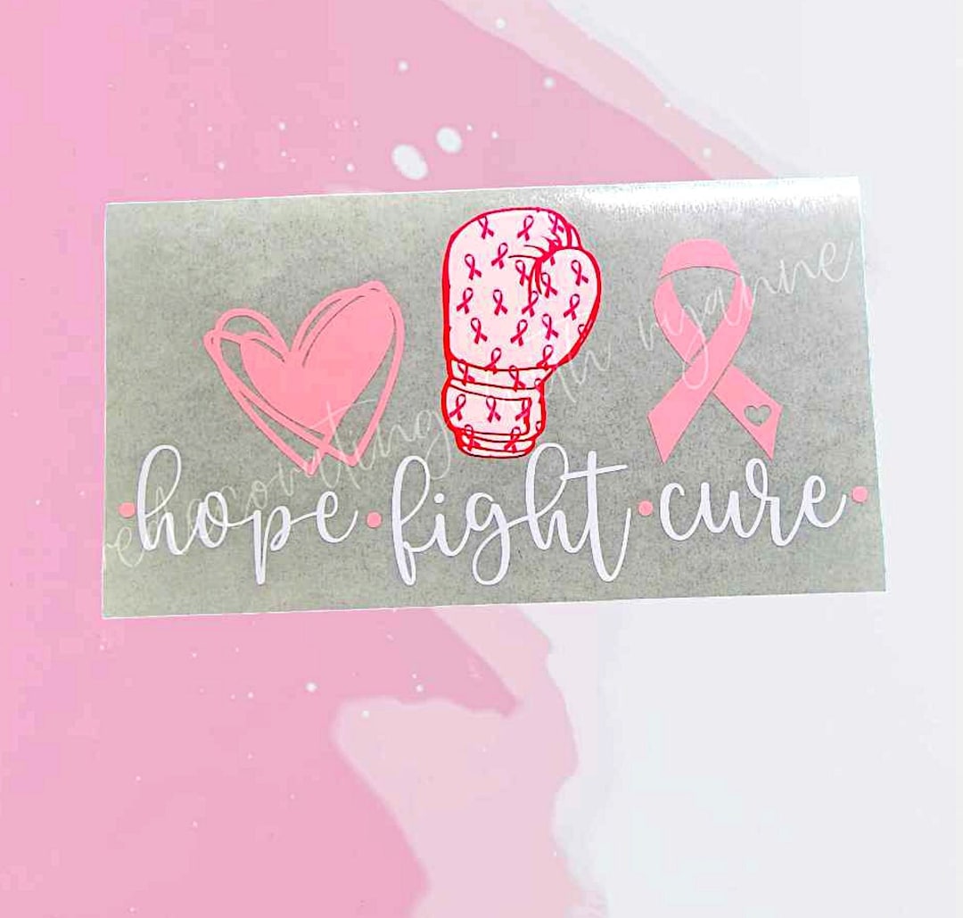 Hope, Fight, Cure Breast Cancer Support Car Decal Breast Cancer ...