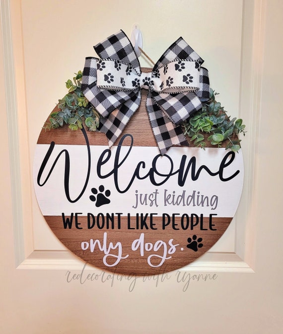 Funny Customizable Welcome Door Hanger Sign Interchangeable - Etsy