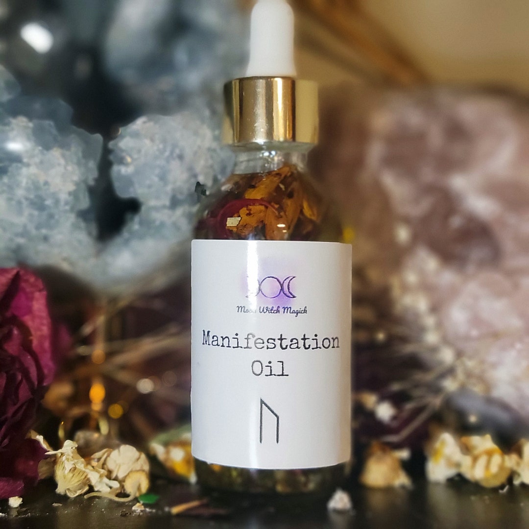 Manifestation Oil, Large 2 Oz Dropper Bottle, Intention Setting Oil ...