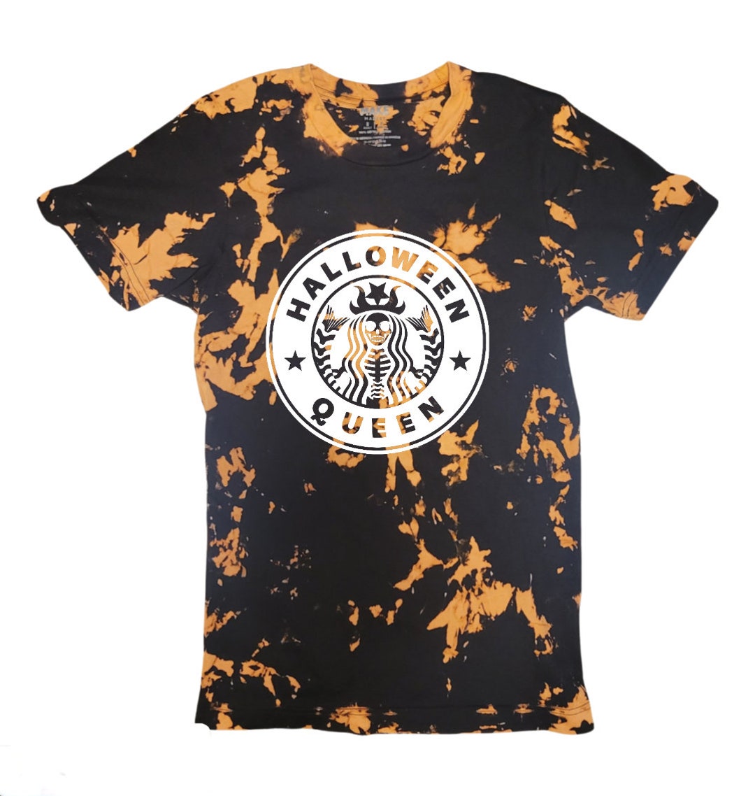 Halloween Queen Bleach Dye T-shirt: Coffee Spoof Logo - Etsy