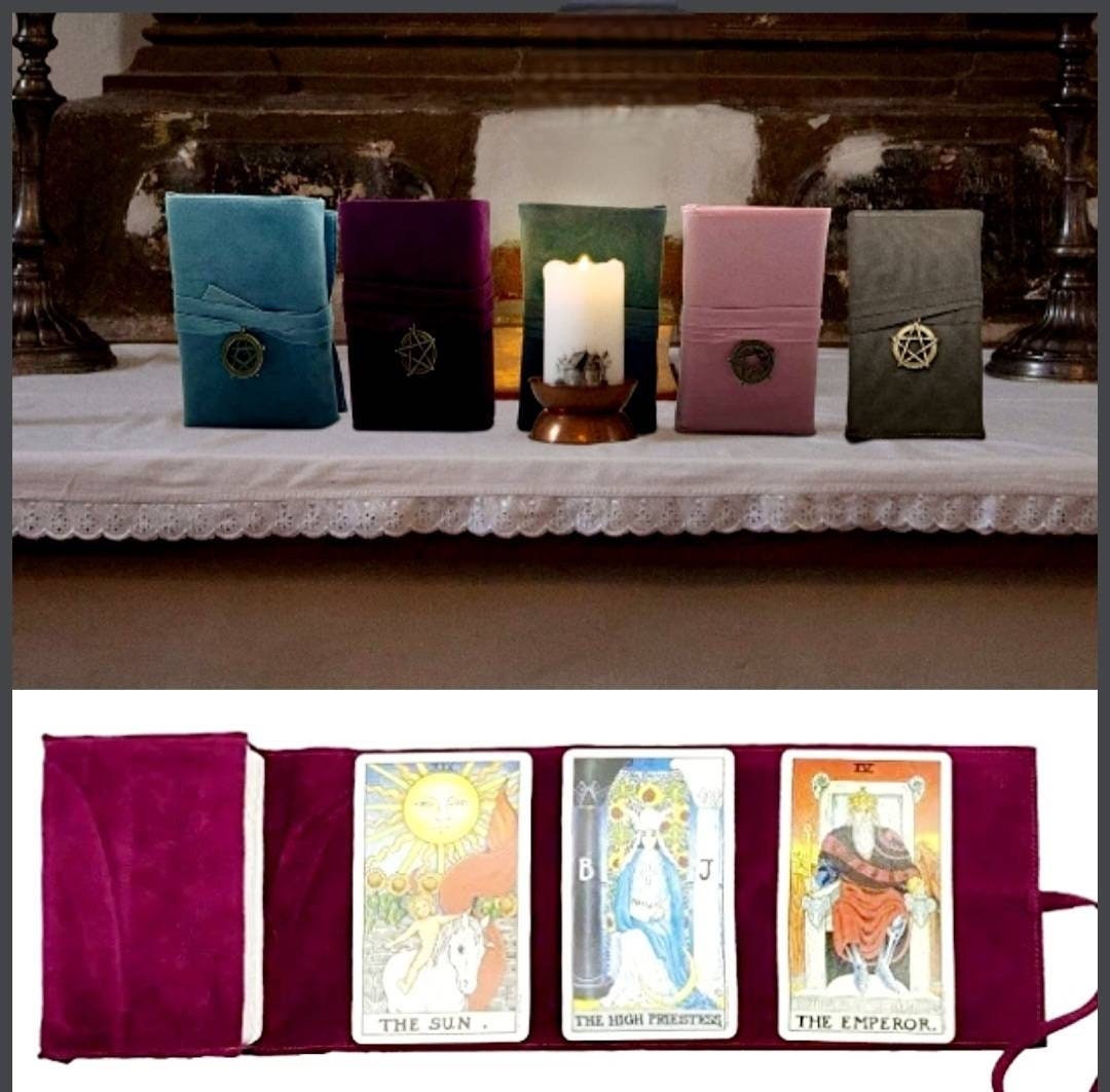 Tarot Card Storage Holder Wrap With Extendable Reading Mat, Fits Card ...