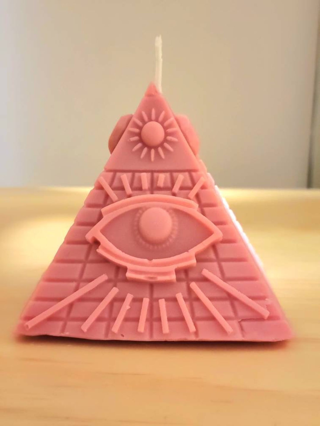 Crystal Pyramid Candle: Surprise Gemstone Inside, Custom Scent & Color ...