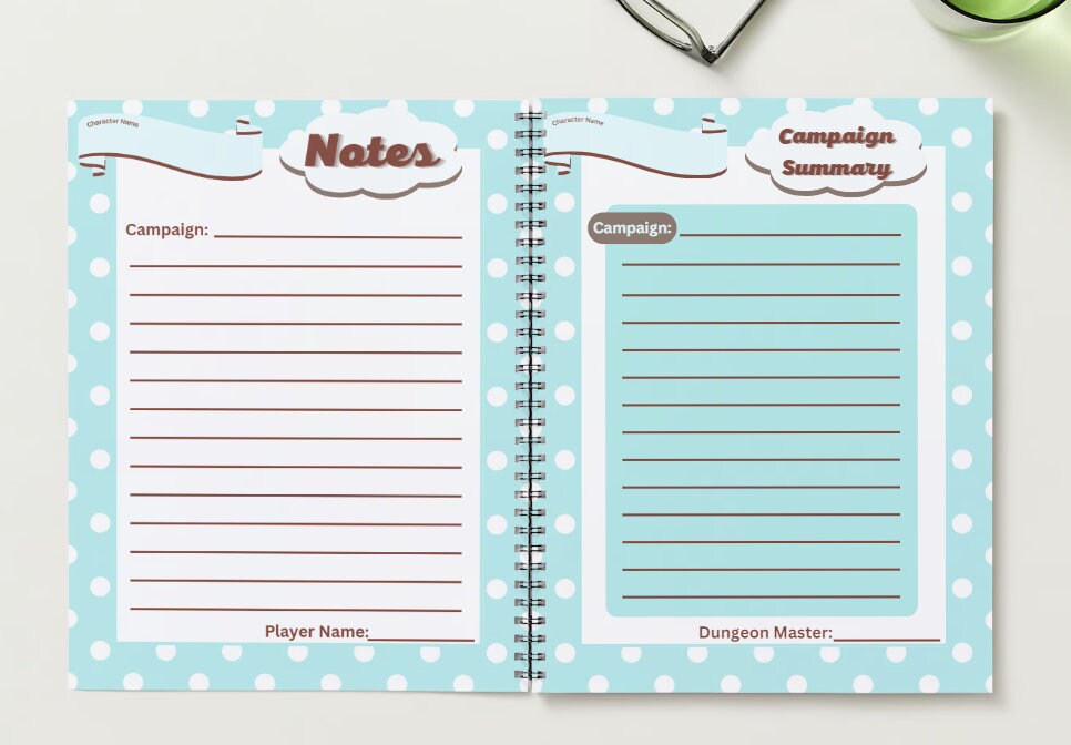 Polka Dot Dungeons and Dragons Character Sheet Book - Etsy