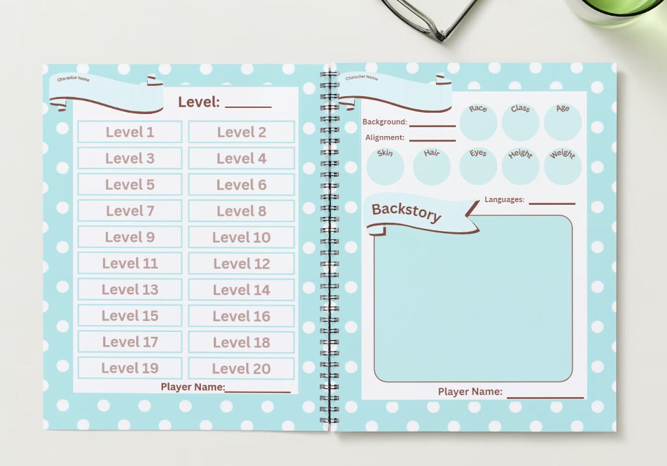 Polka Dot Dungeons and Dragons Character Sheet Book - Etsy