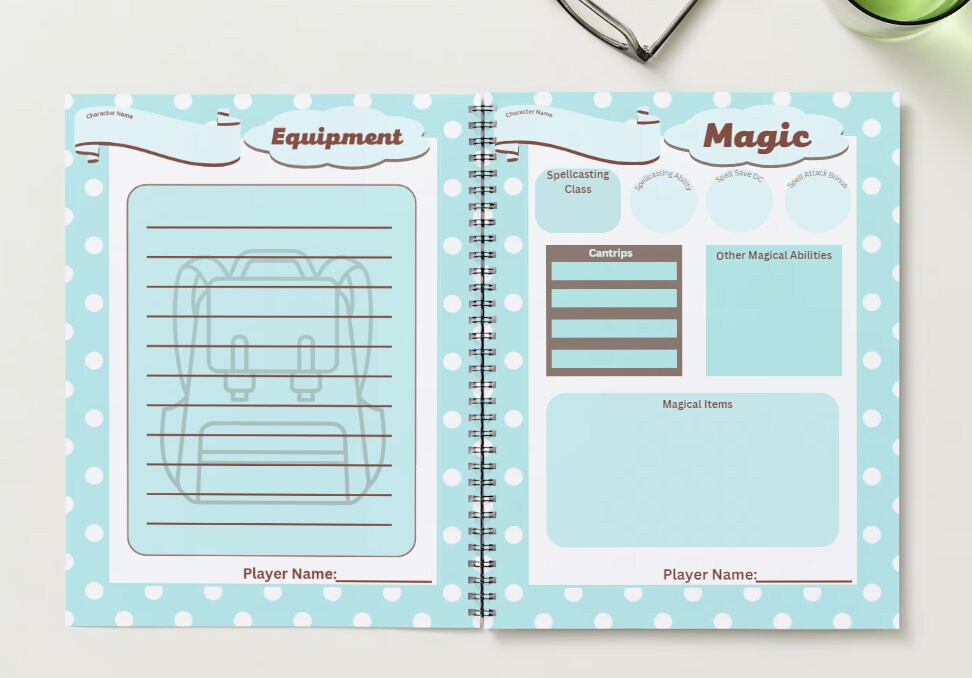 Polka Dot Dungeons and Dragons Character Sheet Book - Etsy
