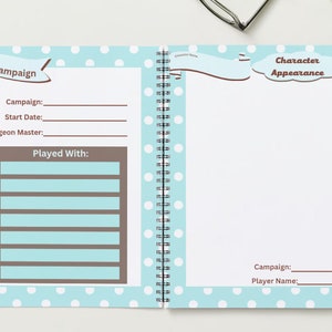 Polka Dot Dungeons and Dragons Character Sheet Book - Etsy