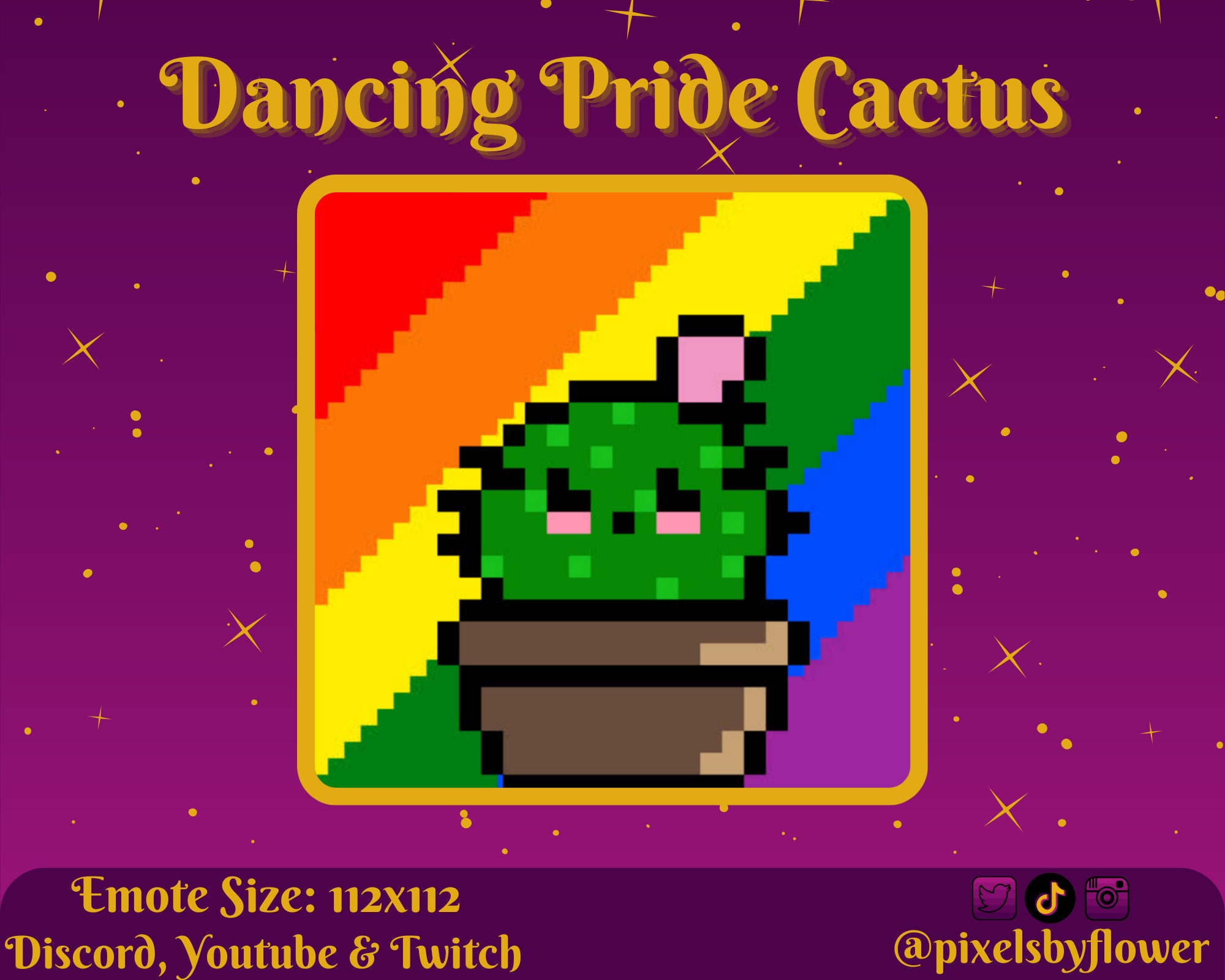 Dancing Catcus Pride Twitch Emote - Etsy