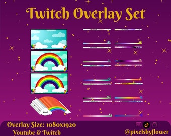 Pride Overlay Pack for Twitch Includes OBS Overlay and Panels Rainbow ...