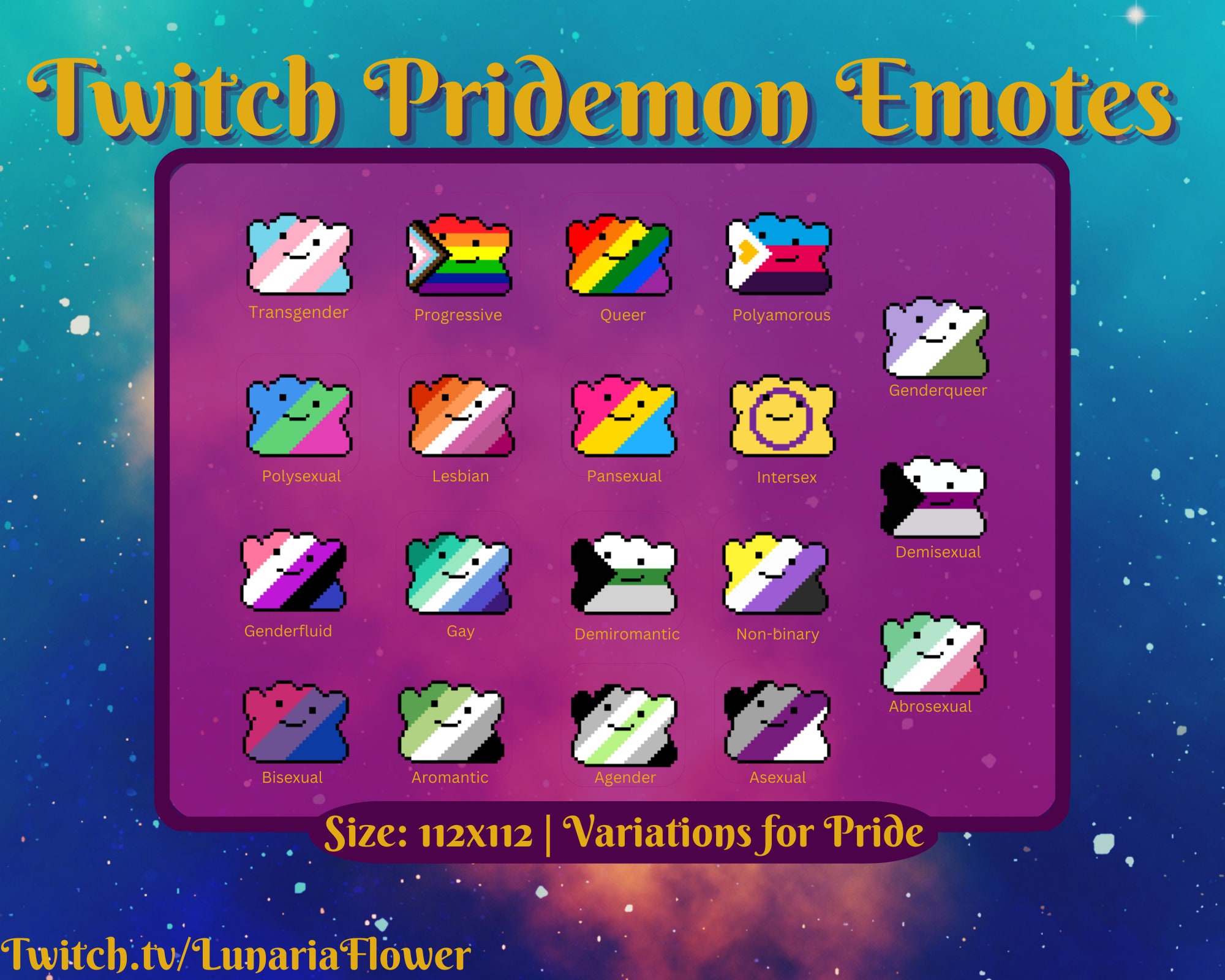 Twitch Blob Pridemon Emotes - Etsy