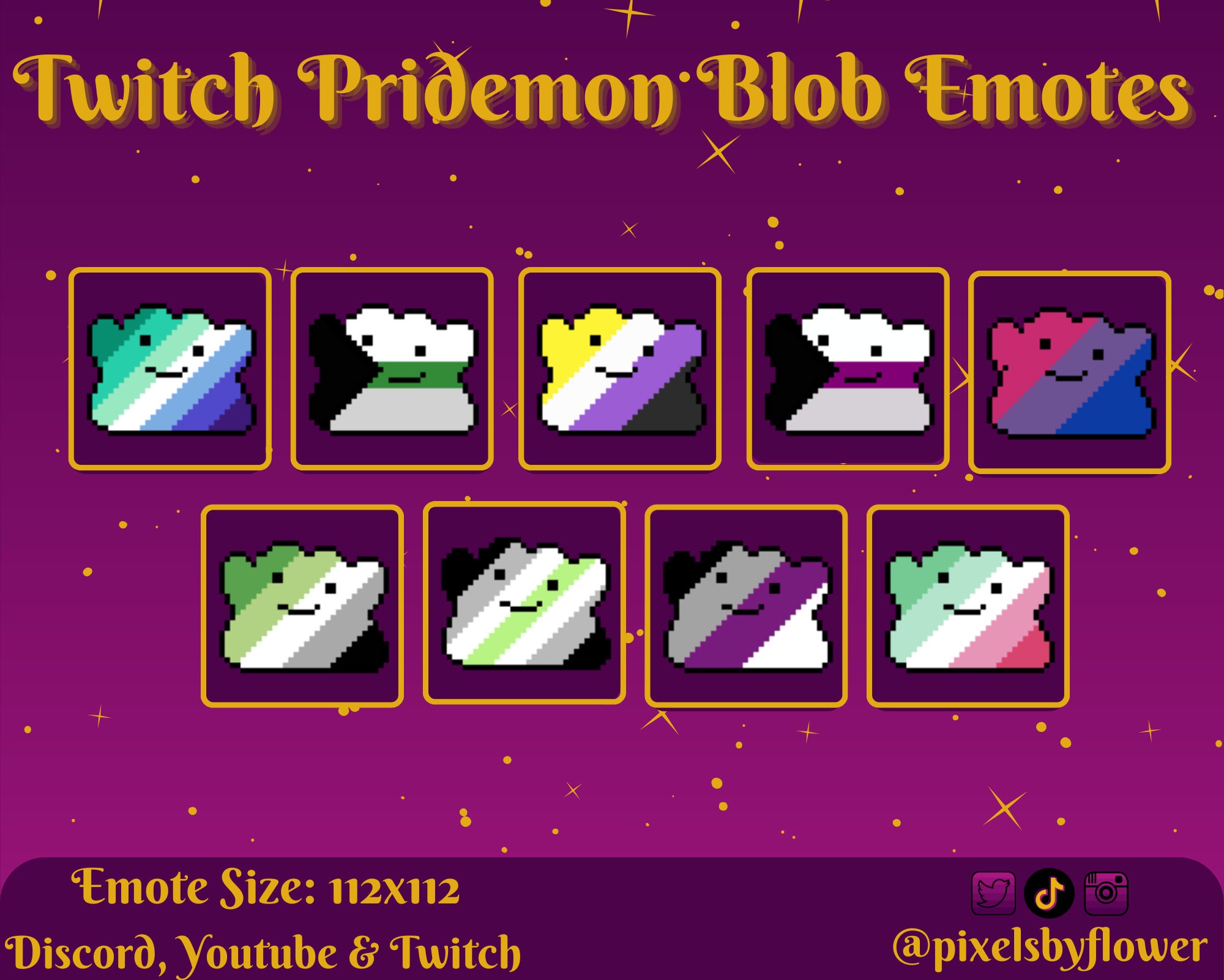 Twitch Blob Pridemon Emotes - Etsy