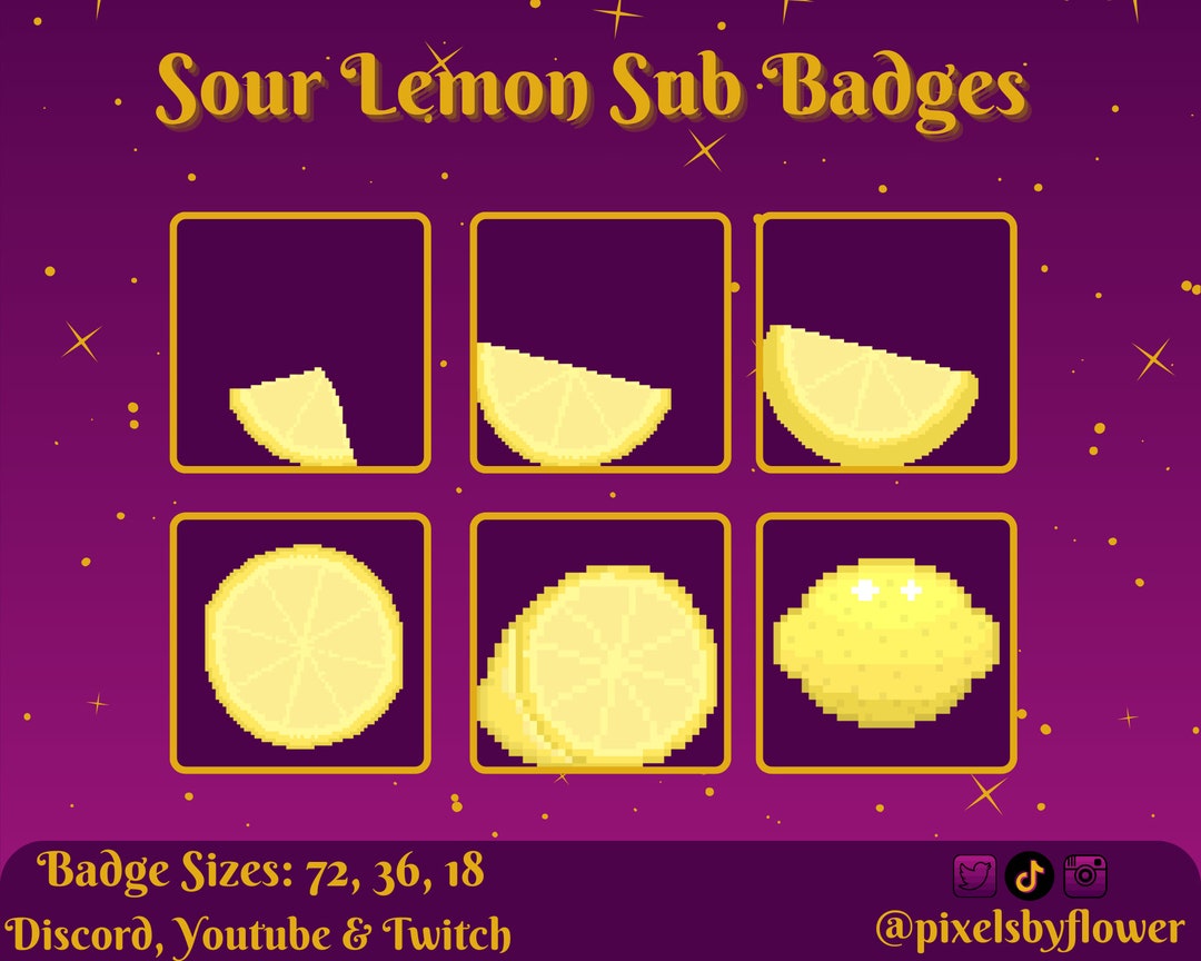 Sour Lemon Sub Badges - Etsy