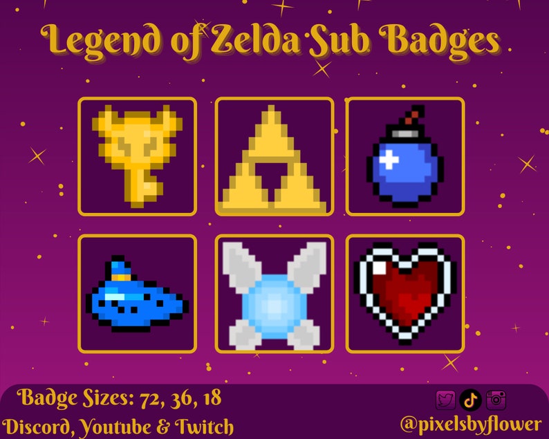Legend of Zelda Sub Badges Twitch, Discord - Etsy