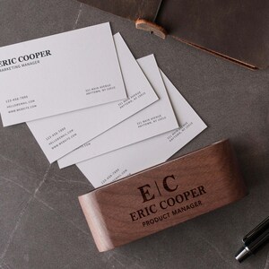 Custom Solid Wood Business Card Holder, Business Card Display ...