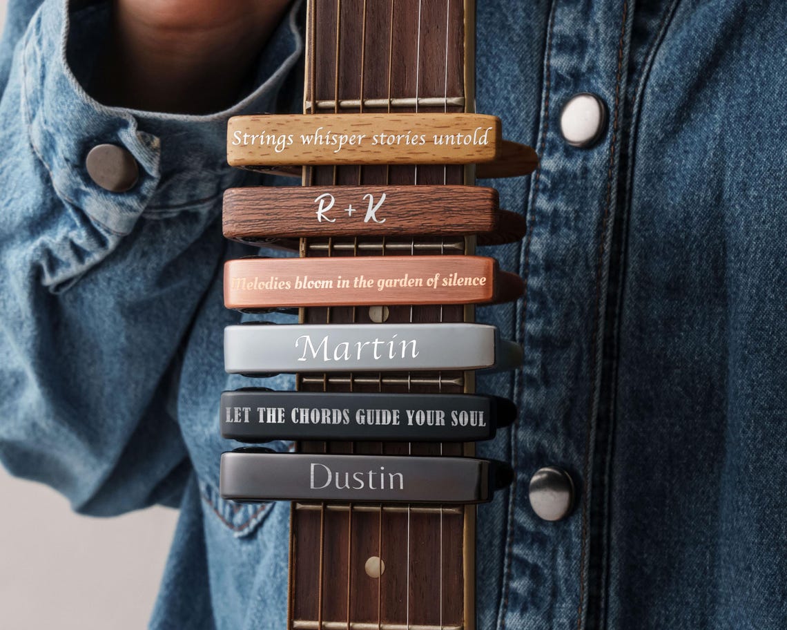 Dad Gifts, Custom Guitar Capo, Personalized Gift for Him, Guitarist ...