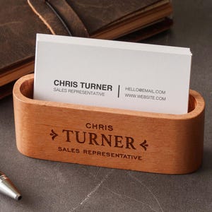 Personalized Business Card Holder, Personalized Desk Sign, Father's Day ...