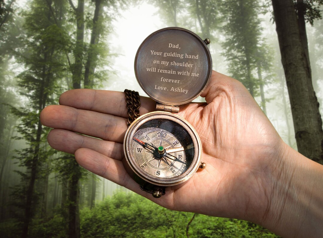 Personalized Gifts for Dad, Compass With Pouch, Christmas Gift,custom ...