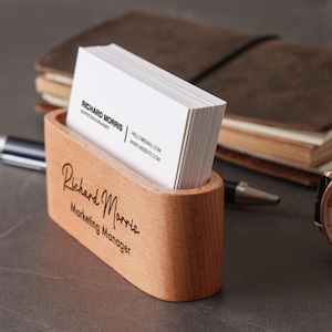 Personalized Business Card Holder, Personalized Desk Sign, Father's Day ...