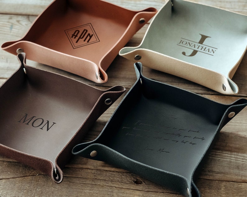 Custom Engraved Leather Valet Tray Anniversary Gift for Him - Etsy