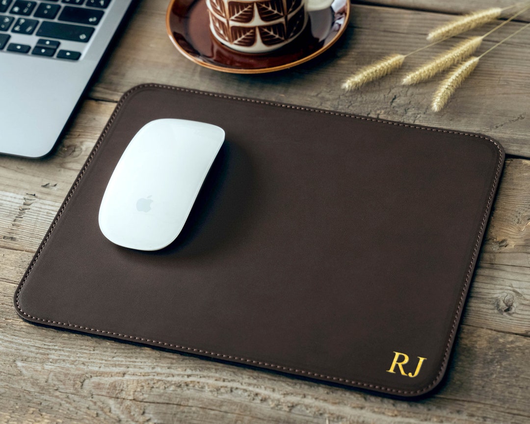 Brown Vegan Leather Mousepad Custom Gifts for Dad Christmas Gift for ...