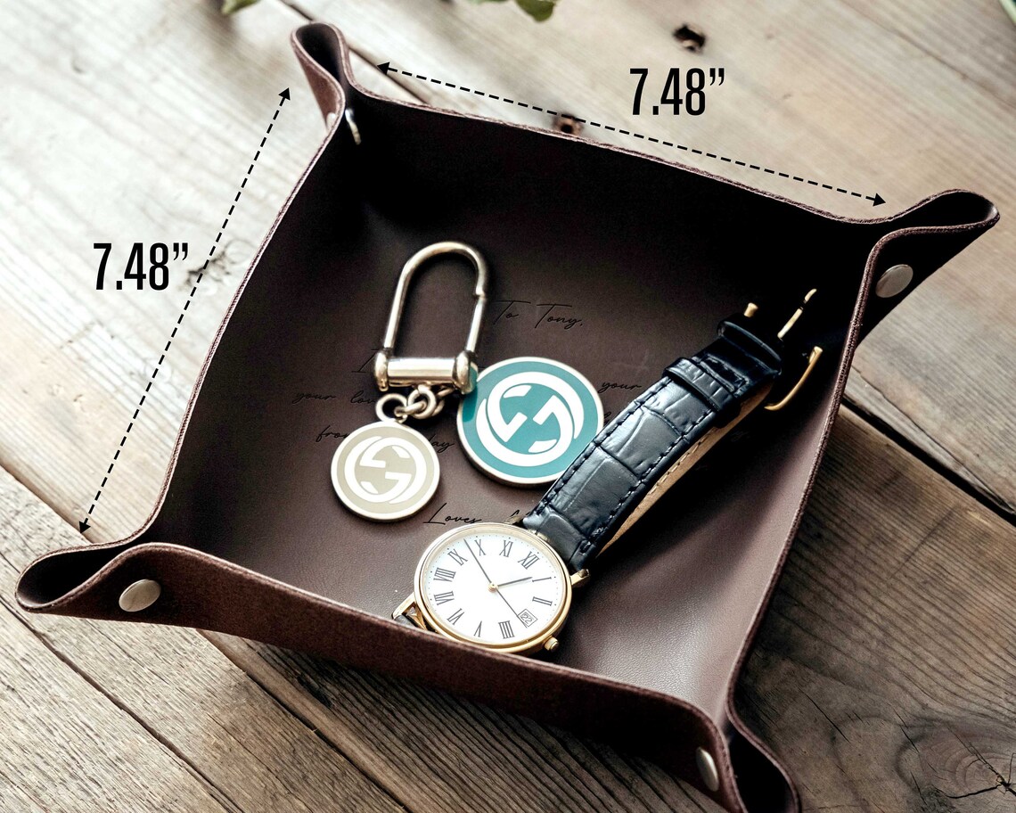 Custom Engraved Leather Valet Tray Anniversary Gift for Him - Etsy