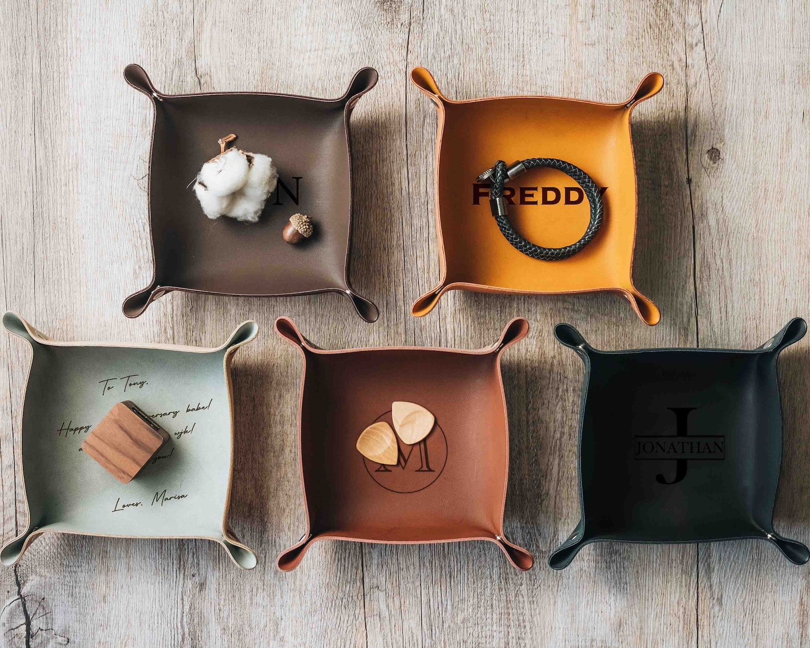 Custom Engraved Leather Tray Personalized Valet Tray - Etsy