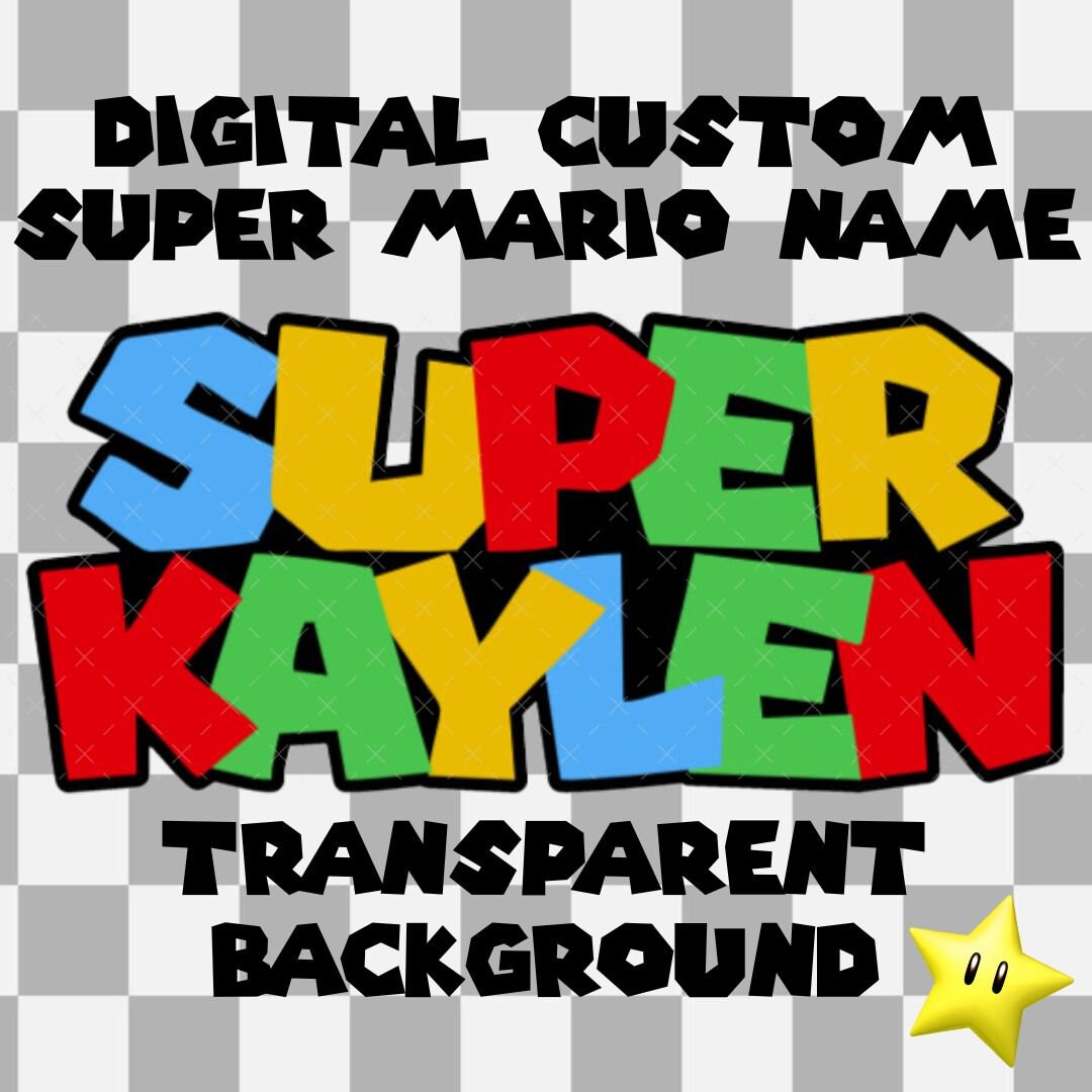 Super Mario Custom Name Super Mario Logo Super Mario - Etsy Australia