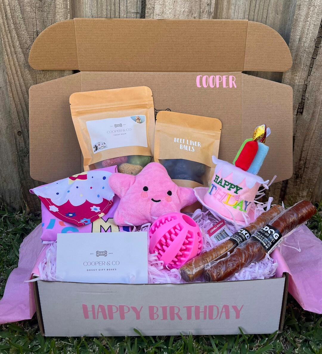 BIRTHDAY Doggy GIRL Box Gift Hamper for DOGS - Etsy