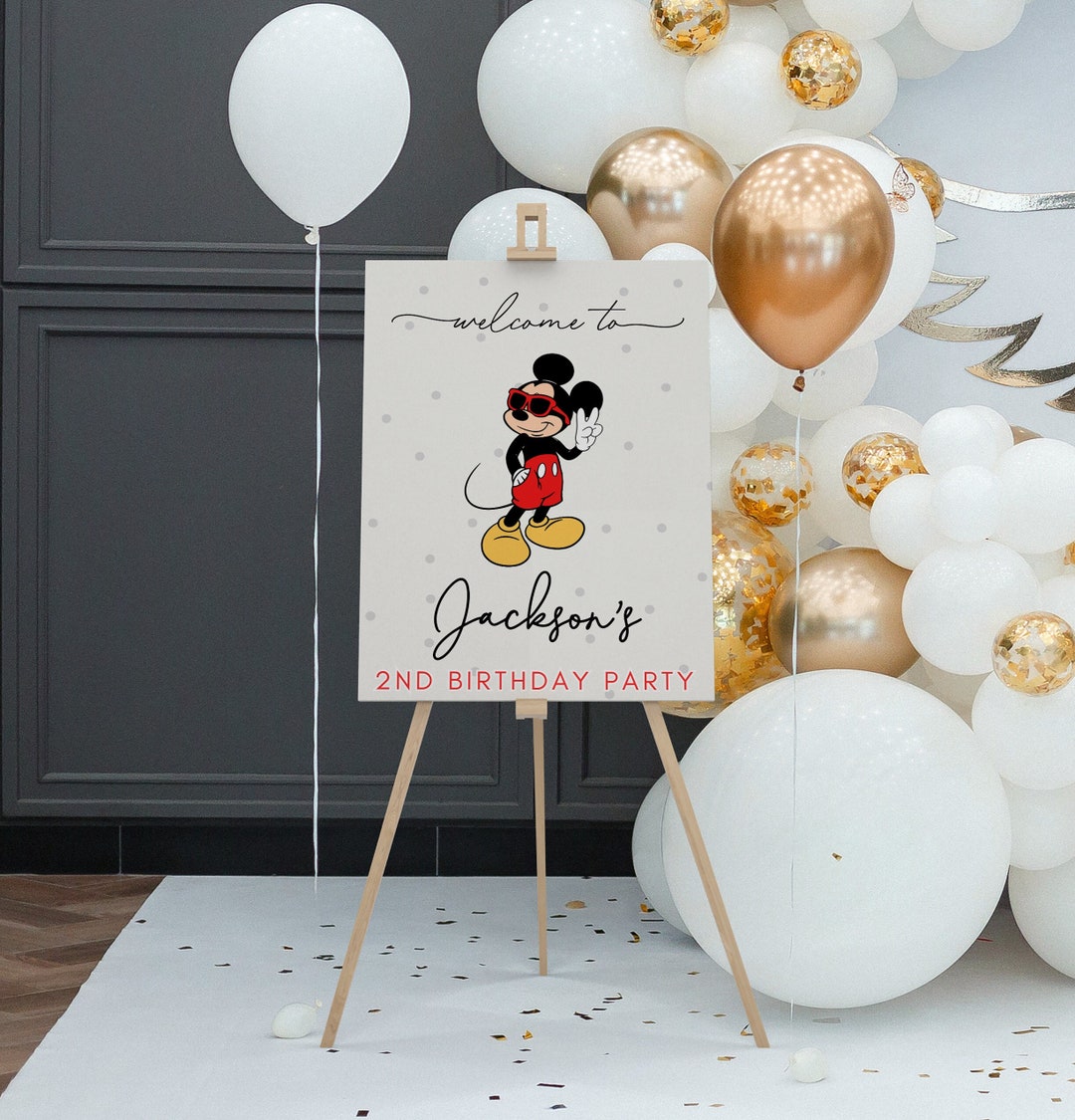 Mickey Mouse Welcome Sign | Mickey Mouse Birthday Party Decor | Mickey ...
