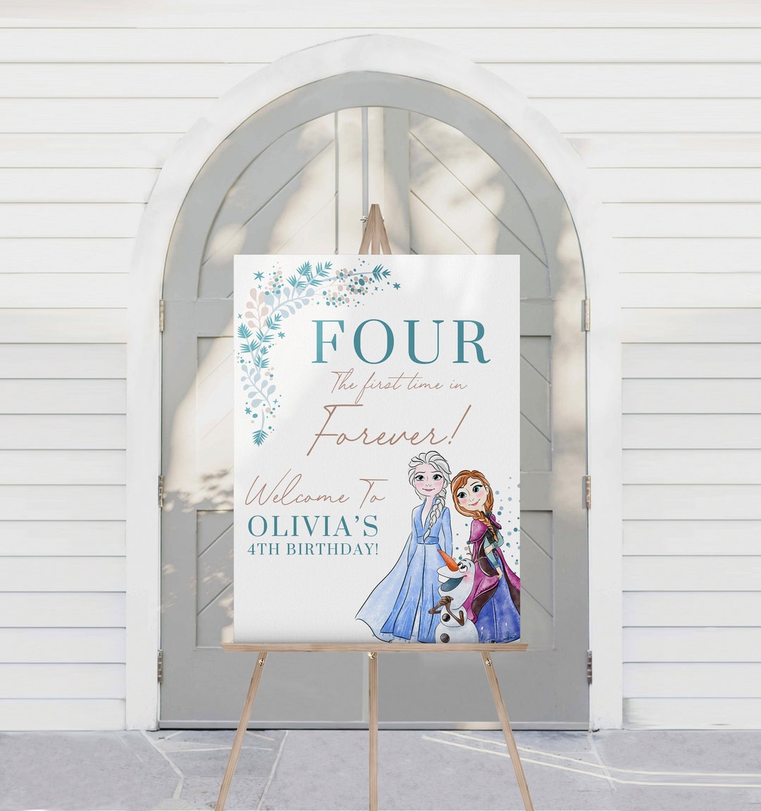 Frozen 4th Birthday Welcome Sign | Four the First Time in Forever ...