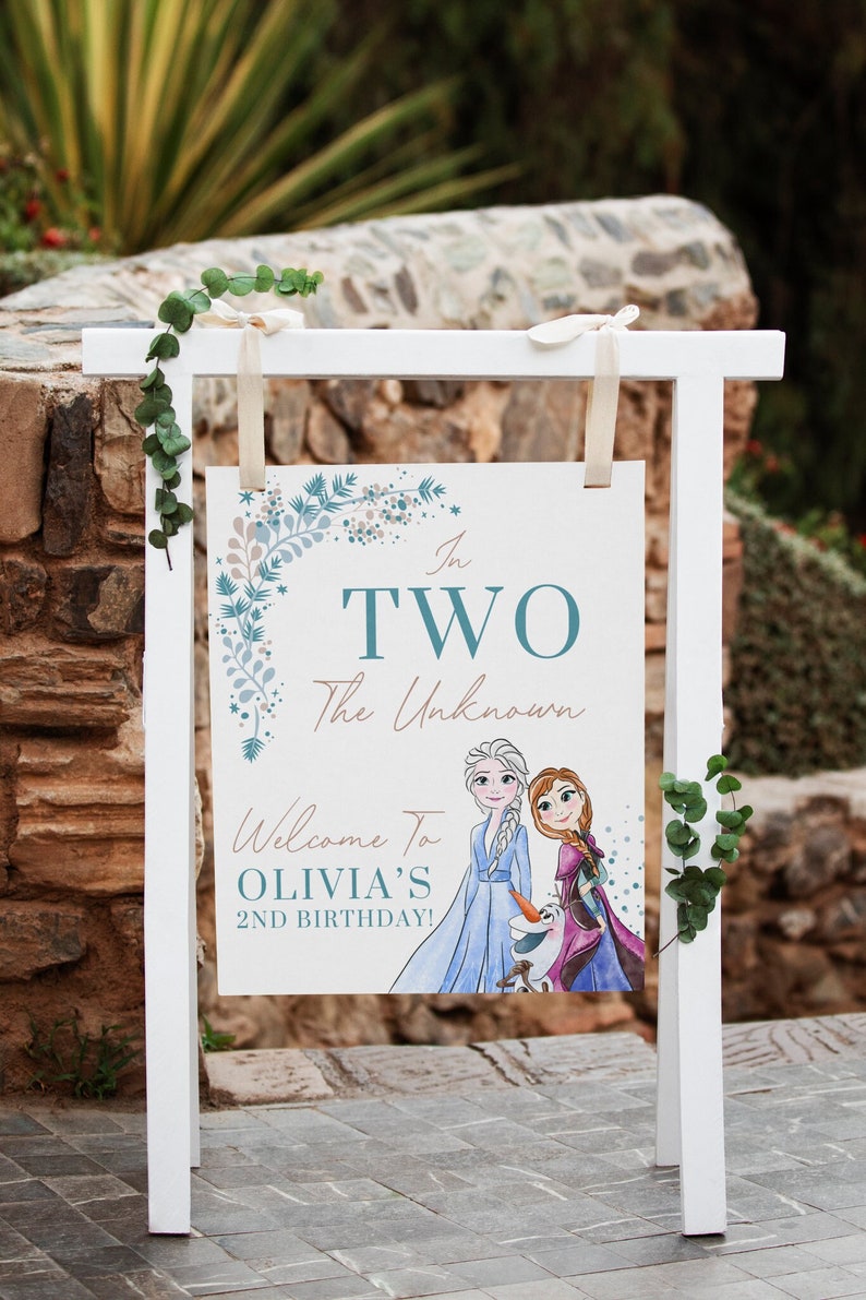 Frozen 2nd Birthday Welcome Sign | in TWO the Unknown Celebration ...
