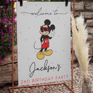 Mickey Mouse Welcome Sign | Mickey Mouse Birthday Party Decor | Mickey ...