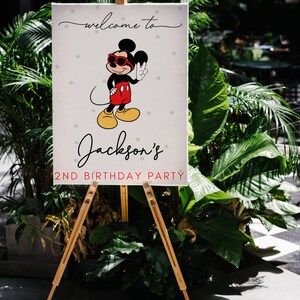 Mickey Mouse Welcome Sign | Mickey Mouse Birthday Party Decor | Mickey ...