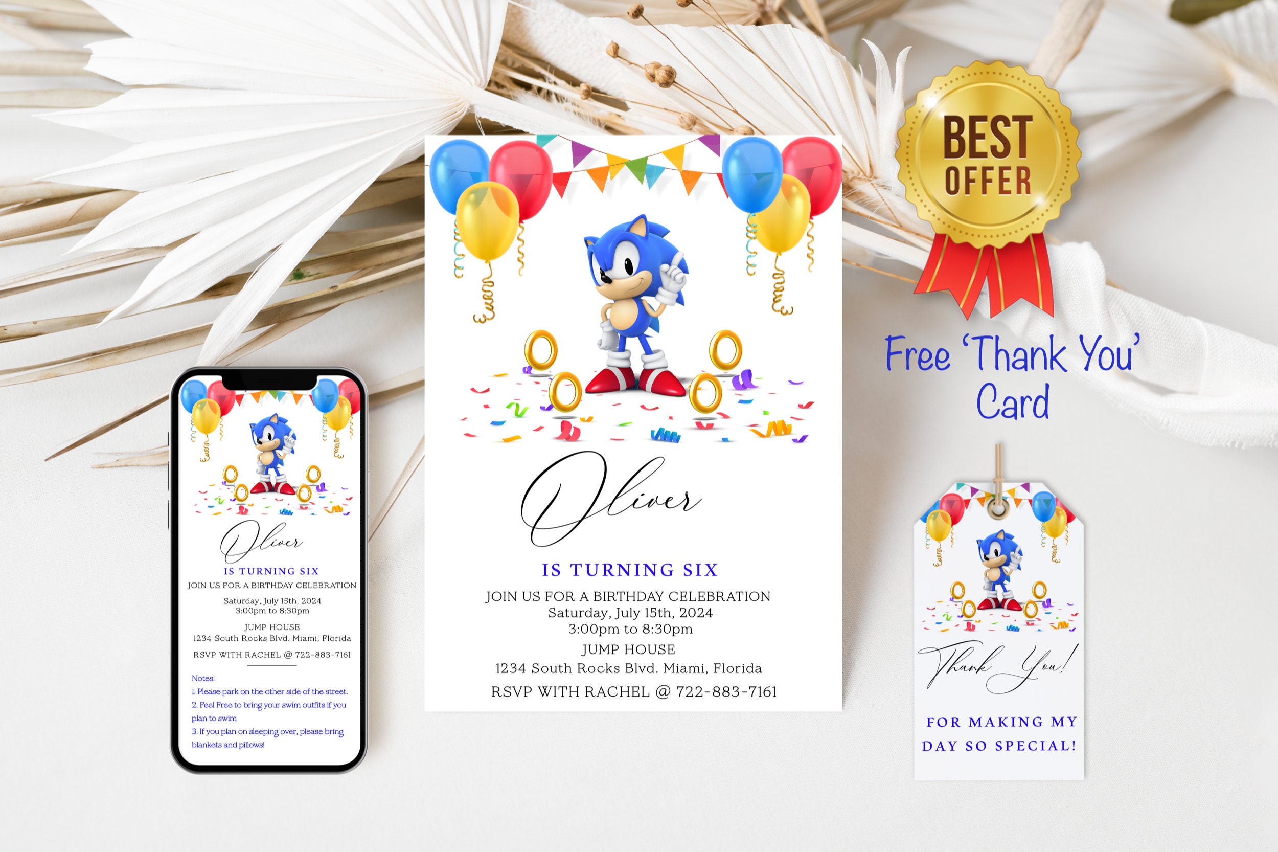 Sonic the Hedgehog Birthday Invitation Super Sonic Birthday - Etsy ...