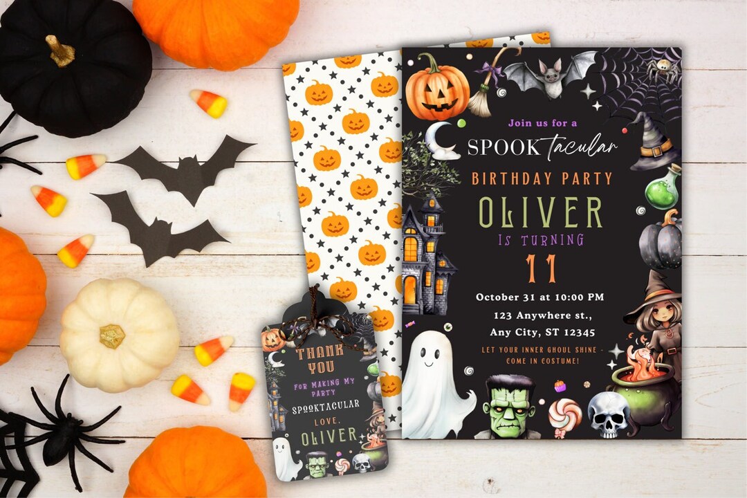Halloween Birthday Party | Halloween Invite | Halloween Party Invite ...
