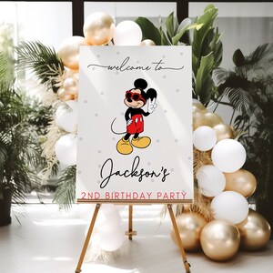 Mickey Mouse Welcome Sign | Mickey Mouse Birthday Party Decor | Mickey ...