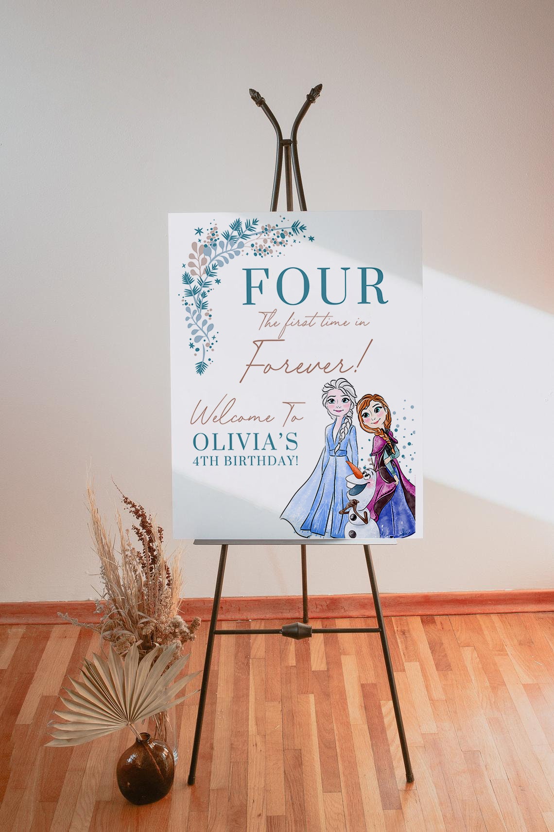 Frozen 4th Birthday Welcome Sign | Four the First Time in Forever ...