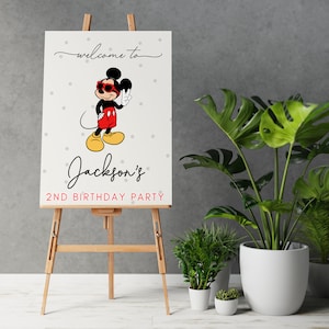 Mickey Mouse Welcome Sign | Mickey Mouse Birthday Party Decor | Mickey ...
