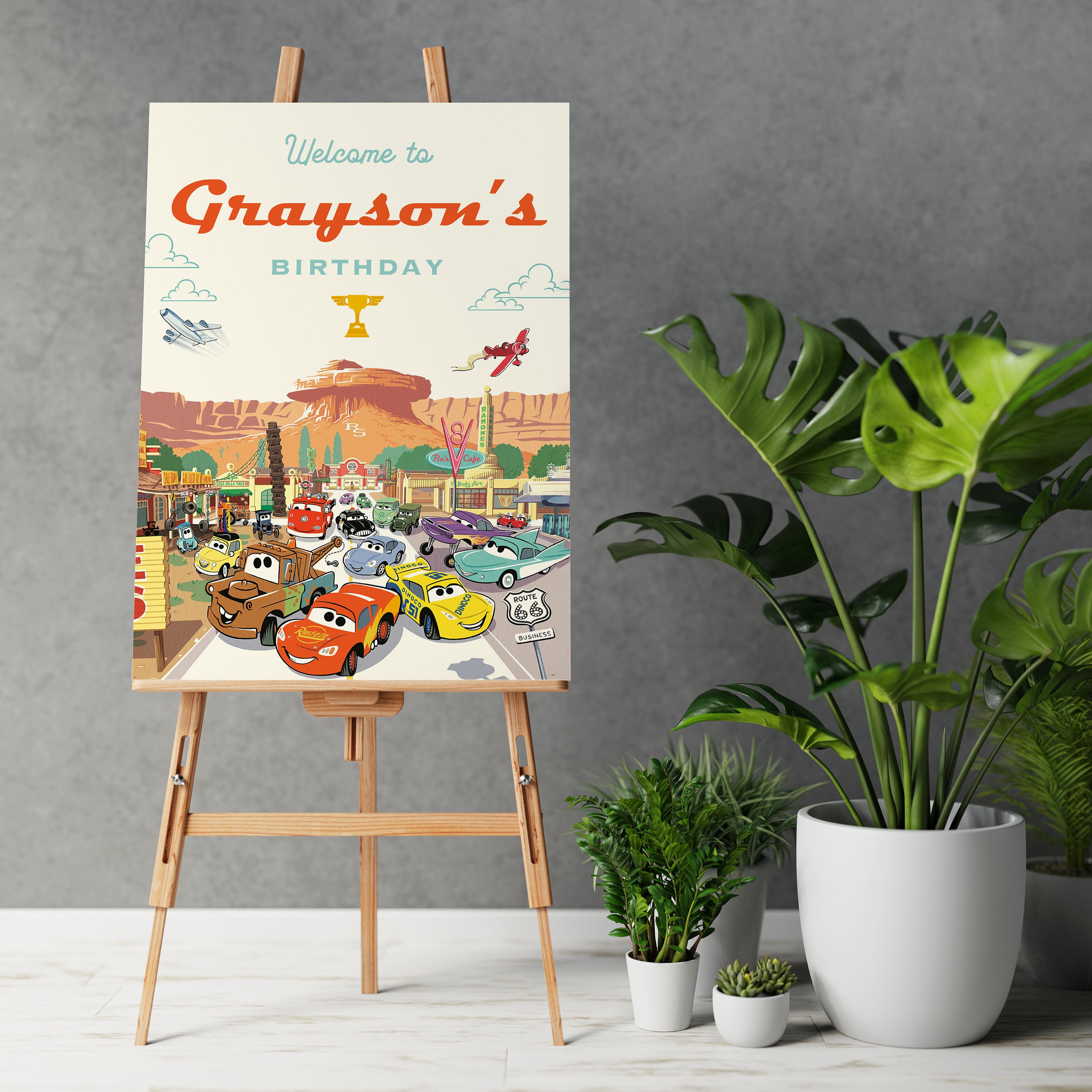 Cars Birthday Party Welcome Sign | Cars Lightning Birthday Welcome ...
