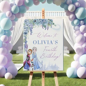 Frozen 4th Birthday Welcome Sign | Four the First Time in Forever ...