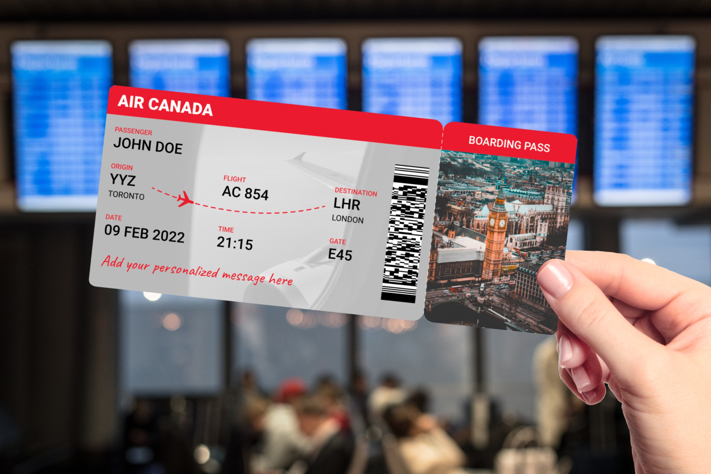 Authentic Customizable Flight Ticket Boarding Pass - Etsy