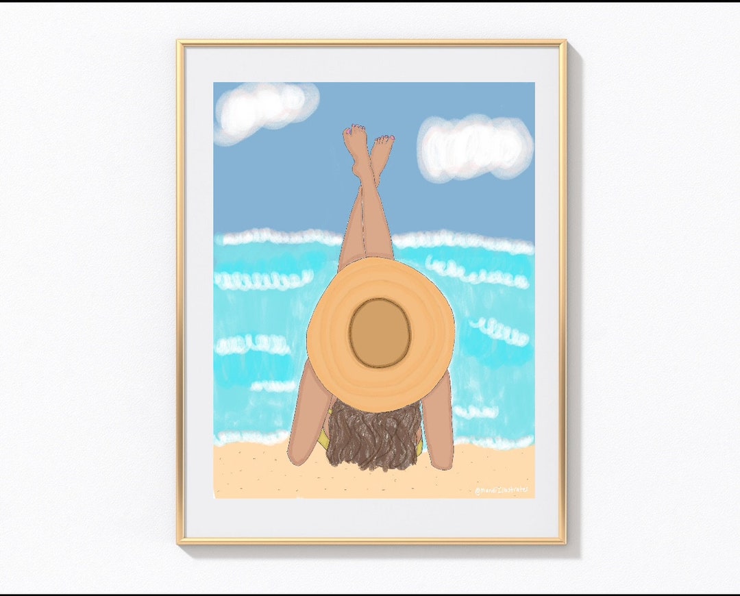 Beach Daze Digital Drawing - Etsy