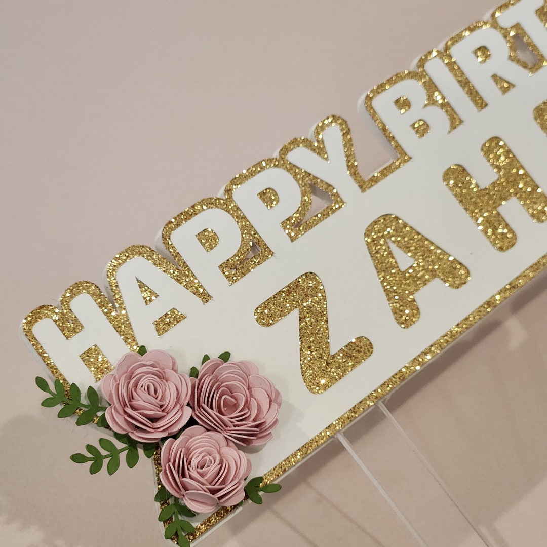 Happy Birthday Cake Topper Cake Topper Floral Cake Topper 3D Flower ...