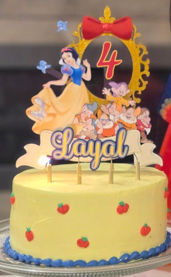 Snow White Theme Cake Topper | Cake Topper | Snow White Cake Topper - Etsy
