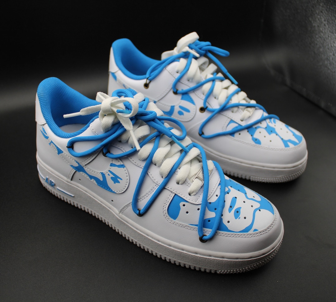 Blue Custom Air Force 1 - Etsy