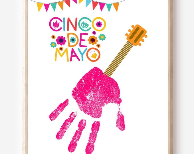 Cinco De Mayo Handprint Art, Guitar Handprint, Cinco De Mayo Craft ...